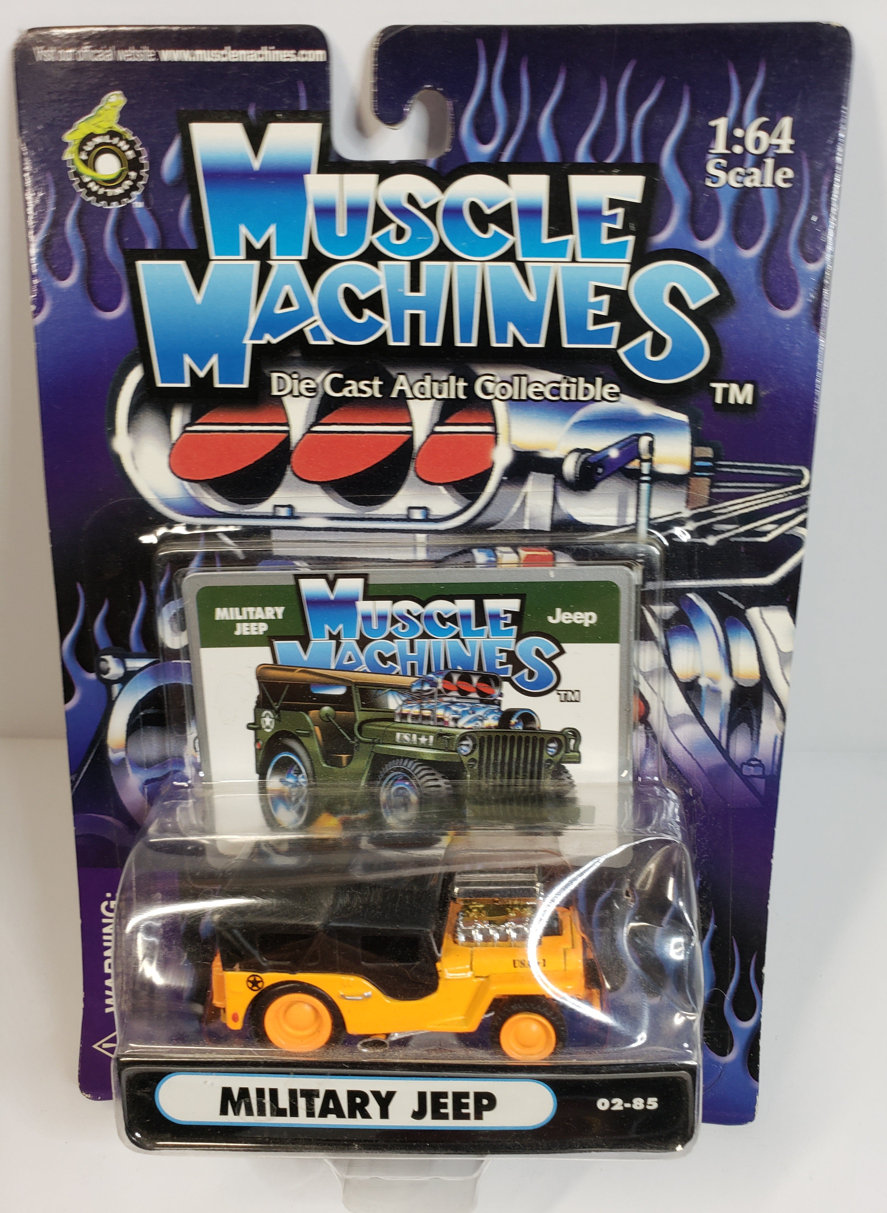Muscle Machines Military Jeep - Bright Orange/Black | 7 Slot Collectibles