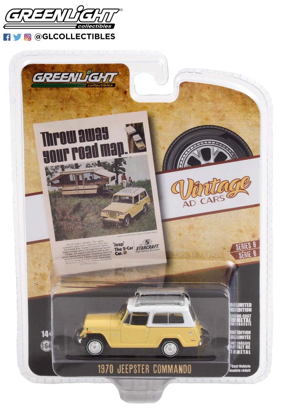 Greenlight [#39090-D] Vintage Ad Cars 1970 Jeepster Commando 'Throw ...